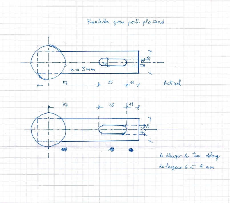 Elargir un trou oblong de 6 à 8 mm